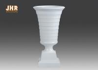 China Modern Trumpet Polyresin Wedding Centerpiece Table Vase Glossy White 82CM Height for sale