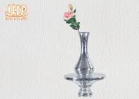 China Artificial Flowers Fiberglass Planters Table Vases Silver Mirror Glass Color for sale