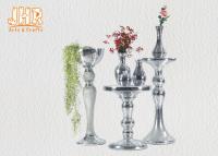 China Silver Mirror Mosaic Fiberglass Pedestal Plant Stand Round Telephone Table for sale