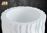 China Glossy White Floor Vases Homewares Decorative Items Fiberglass Planters For Home Hotel for sale