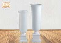 China Matte White Floor Vases Homewares Decorative Items Trumpet Fiberglass Table Vases for sale