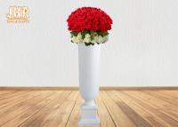 China Matte White Floor Vases Homewares Decorative Items Trumpet Fiberglass Table Vases for sale