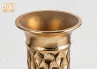 China Trumpet Shape Floor Vases Homewares Decorative Items Gold Leafed Fiberglass Table Vases for sale