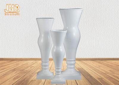 China White Fiberglass Floor Vases Homewares Decorative Items Wedding Centerpiece Table Vases for sale