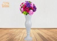 China White Fiberglass Floor Vases Homewares Decorative Items Wedding Centerpiece Table Vases for sale