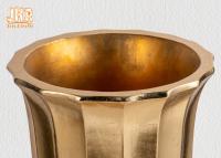 China Gold Leafed Fiberglass Table Vases Homewares Decorative Items Trumpet Floor Vases for sale