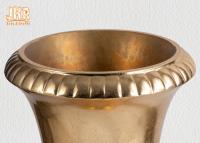 China Small Table Vases Fiberglass Flower Pots Gold Leaf Plant Pots Indoor Use for sale