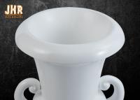 China Classic Wedding Centerpiece Table Vases Glossy White Fiberglass Floor Vases Indoor Planters for sale
