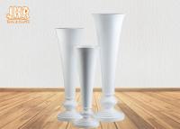China Three Size Glossy White Fiberglass Pot Planters Flower Planters Floor Vases for sale