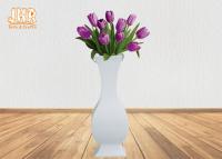 China Decorative Glossy White Fiberglass Centerpiece Table Vases Floor Vases for sale