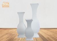 China Decorative Glossy White Fiberglass Centerpiece Table Vases Floor Vases for sale