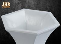 China Lightweight Glossy White Fiberglass Planters Floor Vases Wedding Decor Items for sale