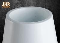China Wine Cup Shape Fiberglass Planters Floor Vases Wedding Decor Glossy White for sale