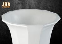 China Trumpet Glossy White Polystone Centerpiece Table Vases Floor Vases For Home for sale