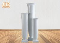 China Small Glossy White Fiberglass Planters Floor Vases Decorative Flower Pots for sale