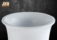 China Small Glossy White Fiberglass Planters Floor Vases Decorative Flower Pots for sale