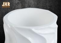 China Home Decor Fiberglass Flower Pots Wavy Pattern Glossy White Durable 3 Sizes for sale