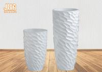 China Decorative Modern Style Fiberglass Flower Pots For Artificial Plants 2 Sizes for sale