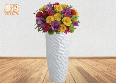 China Decorative Modern Style Fiberglass Flower Pots For Artificial Plants 2 Sizes for sale