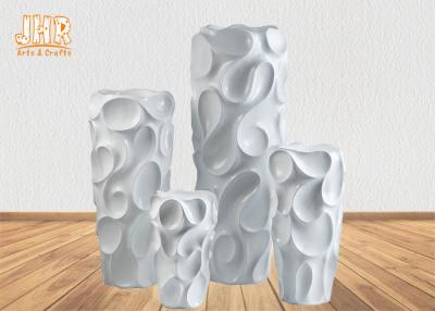 China Creative Wavy Pattern Fiberglass Flower Pots / Floor Vases Lightweight for sale