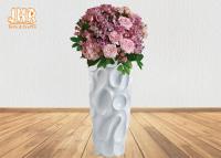 China Creative Wavy Pattern Fiberglass Flower Pots / Floor Vases Lightweight for sale