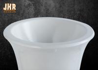 China White Fiberglass Floor Vases Homewares Decorative Items Silver Leaf Footed Table Vases for sale