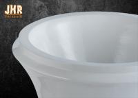 China Glossy White Modern Fiberglass Planters Centerpiece Table Vases Gold Leaf Pedestal Base for sale