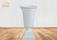 China Modern Trumpet Polyresin Wedding Centerpiece Table Vase Glossy White 82CM Height for sale