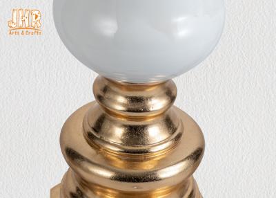 China Contemporary Glossy White Fiberglass Planters Gold Leaf Pedestal Base For Wedding for sale