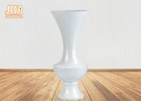 China Wide Mouth Glossy White Fiberglass Planters Floor Vases For Artificial Flowers for sale
