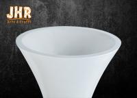 China Wide Mouth Glossy White Fiberglass Planters Floor Vases For Artificial Flowers for sale