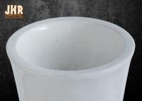 China Tall Decorative Glossy White Fiberglass Planters Floor Vases Flower Pots for sale