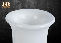 China Indoor Shiny White Fiberglass Planters Floor Vases Cup Shape Large Pots for sale