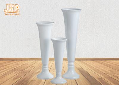 China Cup Shape Glossy White Fiberglass Planters Floor Vases For Home Hotel Wedding for sale