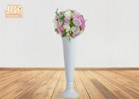 China Cup Shape Glossy White Fiberglass Planters Floor Vases For Home Hotel Wedding for sale