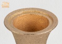China Classic Frosted Gold Fiberglass Urn Planters Centerpiece Table Vase Trophy Shape for sale