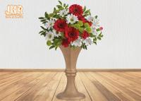 China Luxurious Frosted Gold Fiberglass Planters Centerpiece Table Vases For Artificial Flowers for sale