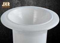 China Two Sizes Glossy White Fiberglass Centerpiece Table Vases With Gold Pedestal Base for sale