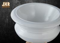 China Glossy White Fiberglass Flower Pot With Gold Leaf Pedestal Floor Vases for sale