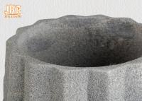 China 2 Sizes Artificial Plants Fiberglass Flower Pots Natural Sand Frosted Gray for sale