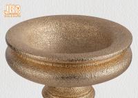 China Decorative Frosted Gold Fiberglass Flower Bowls / Floor Vases With Pedestal for sale