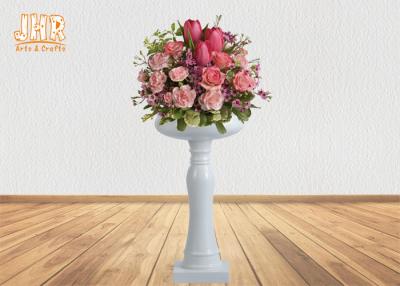 China Wedding Glossy White Fiberglass Flower Pots Lightweight Planters And Pots for sale