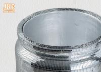 China Decorative Metal Style Fiberglass Pot Planters With Silver Leaf Mosaic Glass Finish for sale