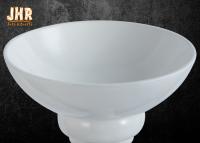 China 3 Piece Glossy White Fiberglass Flower Pots Floor Vases With Pedestal for sale