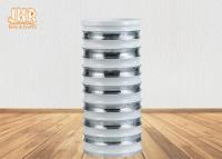 China Modern Style Cylinder Fiberglass Flower Pots With Silver Mirror Mosaic Finish for sale