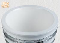 China Decorative Wide Mouth Fiberglass Plant Pots With Silver Mosaic Glass Finish for sale