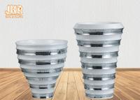 China Decorative Wide Mouth Fiberglass Plant Pots With Silver Mosaic Glass Finish for sale