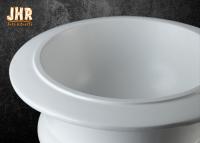 China Large Fiberglass Flower Pots Glossy White Modern Style for sale