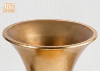 China Glossy Gold Fiberglass Decorative Planters Trumpet Shape for sale