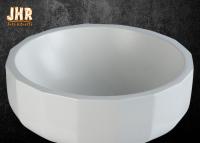 China Footed Glossy White Fiberglass Flower Pots Floral Arrangement Display for sale